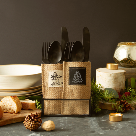Snowman - Burlap Silverware Holders – Cutlery Couture